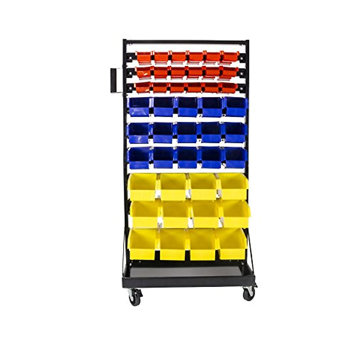 Steel Dragon Tools® TLPB05 90 Parts Bin Shelving Storage Organizer with Locking Wheels for Shop Garage and Home