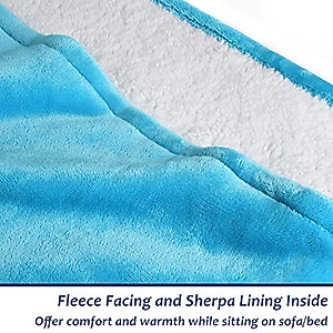 Solaris Wearable Blanket Hoodie for Kids - Warm Soft Gift, Oversized Cozy Sherpa Fleece Sweatshirt Pullover for Teens, Girls, Boys, Large Pocket, Light Blue