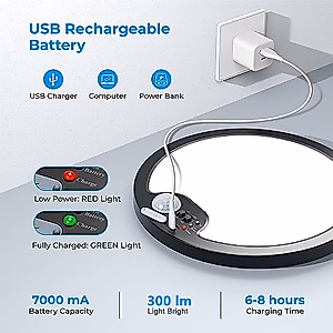 BLNAN Rechargeable Motion Sensor Ceiling Light, Battery Operated Wireless Motion Activated Flush Mount LED Light, 7 Inch 7000mAh 3000K 4000K 6000K, Timers for Closet Pantry Stair Hallway