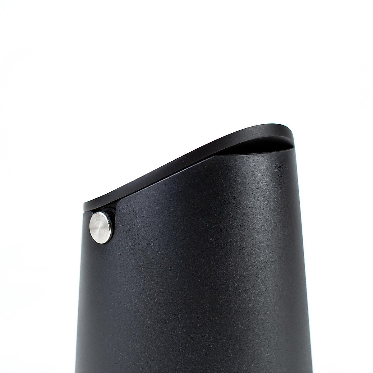 The Arc Knock Box | Holds 12-16 pucks | Elegant Design | Crema Coffee Products (Black Plastic Lid)