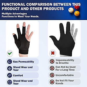 ANIMSWORD Breathable and Comfortable Billiard Pool Gloves Fits on Left Hand or Right Hand for Snooker Cue Sport Glove