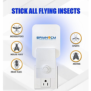 Indoor Plug in Fly Trap for Flies Moths Gnats with 8 Refills, Insect Catcher, Flying Insect Flea Trap, Compatible Home Refill, Fruit Fly Insect Killer