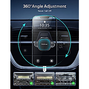 Amicus Magnetic CD Slot Phone Holder for Car, CD Player Cell Phone Mount with Strong Magnet, 360° Rotation Car Phone Mount Compatible with iPhone, Samsung, Galaxy, LG