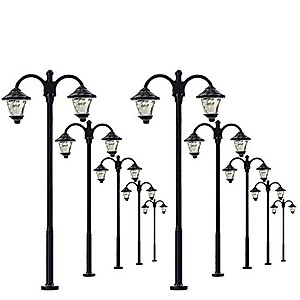 Evemodel LYM18 10pcs Model Railway Led Lamppost Lamps Street Lgihts HO Scale 6cm 2.36inch 12V New