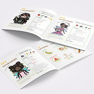 Treehouse kids, Wooden Food Set for Kids with Cookbook Magical Recipes, Wood Velcro Cutting Fruit and Vegetables Toy for Toddlers, Cooking Pretend Play, Kitchen Accessories, Early Education Toys