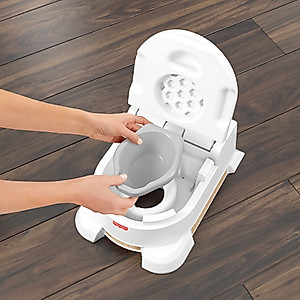 Fisher-Price Home Decor 4-in-1 Potty – Modern Infant to Toddler Potty Training Toilet and Step Stool with Removable Potty Ring, HBX68