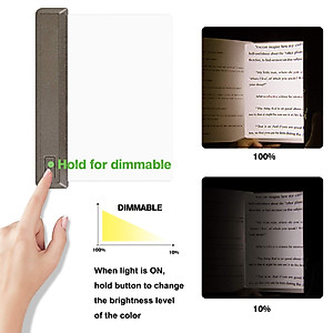 HONGUT Rechargeable Full Page Magnifier, Ultra Bright 12 LEDs Handheld Magnifying Glass with Cool/Warm White Light, Adjustable Brightness Illunimated Magnifier for Eye-Care, Reading Small Prints