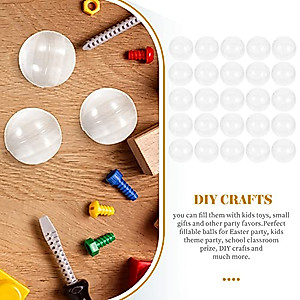 Clear Plastic Hanging Ball 50pcs Vending Machine Small Clear Empty Round Cases 45MM for Gumball Containers Stands Molds Hidden Surprise Treasure Inserts and Party Favors