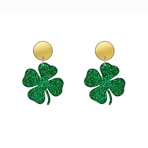 St Patrick's Day Earrings Bulk for Women Shamrock Earrings Green Lucky Clover Dangling Earrings Funny Irish Beer Holiday Jewelry Set Gift for Women