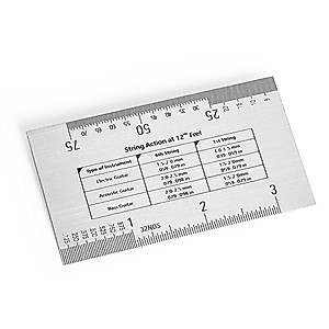 String Action Ruler Gauge Tool for Electric Bass and Acoustic Guitar