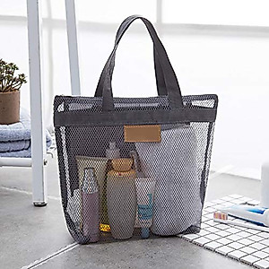 JIANWEI Mesh Shower Caddy, Portable Lightweight Storage Bag Quick Dry Shower Caddy Tote Travel Bathroom Clothes Organizer College Dorm Room Essentials Perfect For Gym, Swimming