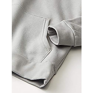 Under Armour Boys Rival Fleece Hoodie , Mod Gray Light Heather (011)/Onyx White , Youth Large