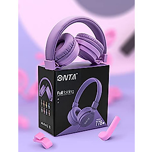 ONTA Kids Headphones for Boys Girls - Child Student Headset Wired plug Toddler Earphones School Teen on Ear for Ipad | Computer | Smart phone | Amazon Fire Tablet | Laptop | Plane Travel | Game purple