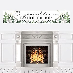 Big Dot of Happiness Boho Botanical Bride - Greenery Bridal Shower and Wedding Party Decorations Party Banner