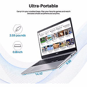 acer Chromebook Light Laptop 2023, 14" FHD Touchscreen IPS, Dual-Core Intel Celeron N4020, 4GB RAM, 128GB Storage (64GB eMMC + 64GB SD), Webcam, WiFi 5, 12+ Hr Battery, Chrome OS, w/MarxsolAccessory