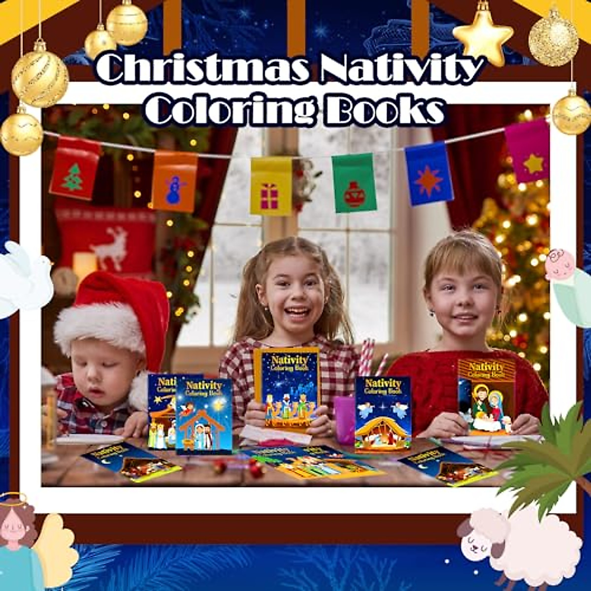 Cholemy Christmas Nativity Coloring Books Bulk Religious Christian Activity Bible Drawing Book for Christmas Party Church Bag Filler(120 Pcs)