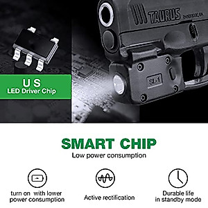 WARRIORLAND Mini Gun Light with Kydex Holster Tailored Made: Taurus G2C / Taurus G3C Pistol, 150 Lumens G2C Handgun Light, LED Tactical Flashlight SL-1 w/ G2C Holster