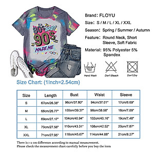 FLOYU 80s Baby 90s Made Me Shirt 90s Womens T-Shirt 90s Outfit Tops Vintage 80s 90s Tee Tops Casual 90s Party Shirts Top