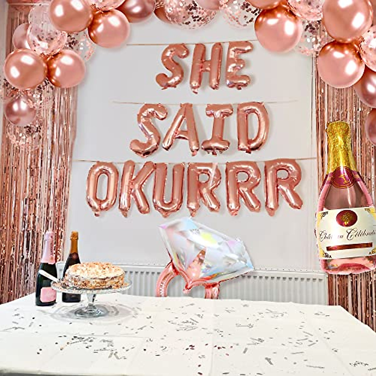 JeVenis 24 PCS She Said OKURRR Balloons She Said OKURRR Bachelorette Party Decor She Said Yes Balloons Engagement Wedding Decorations She Said Yes Decorations