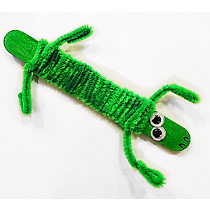 Crafts Supplies Mega Pack - Includes Feathers. Craft Buttons, Pom Poms, Colored Popsicle Sticks, Googly Eyes, and Chenille Stems