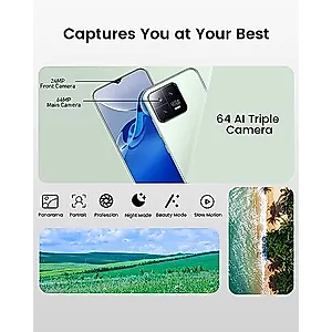 VIQEE M13Pro Unlocked Cell Phone, 6.7" HD Screen Unlocked Phones, 6+256GB Dual SIM Android 13 Smartphone with 256G Memory Card, Fingerprint Lock & Face ID, Long Battery Life (Green)