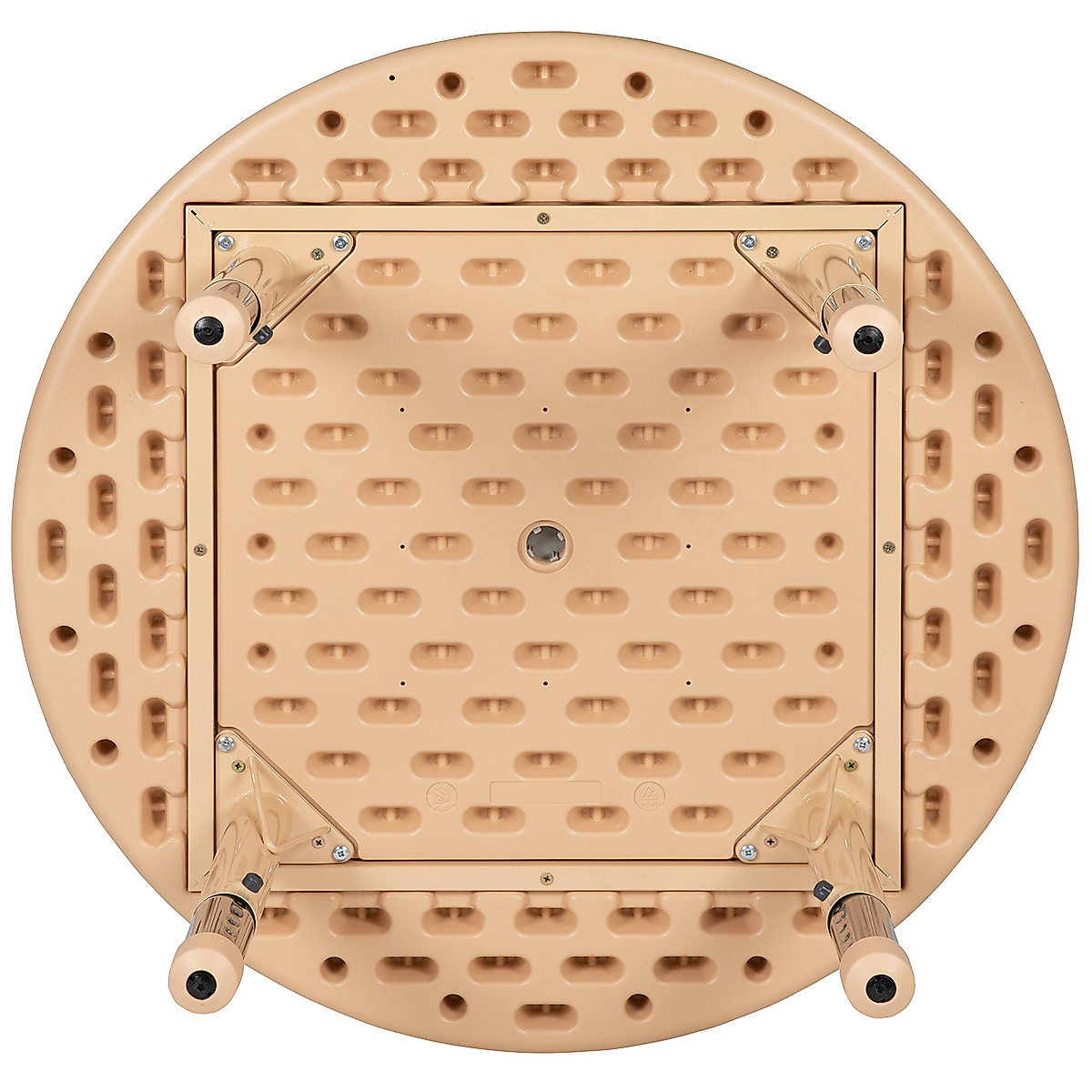 Flash Furniture 33" Round Natural Plastic Height Adjustable Activity Table