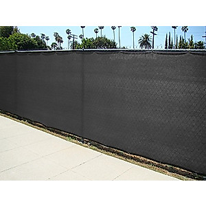 TruePower Privacy Fence Screen 6' Tall x 50'' Long - Black for Patio, Deck, Balcony, Backyard, Fence, Apartment Privacy