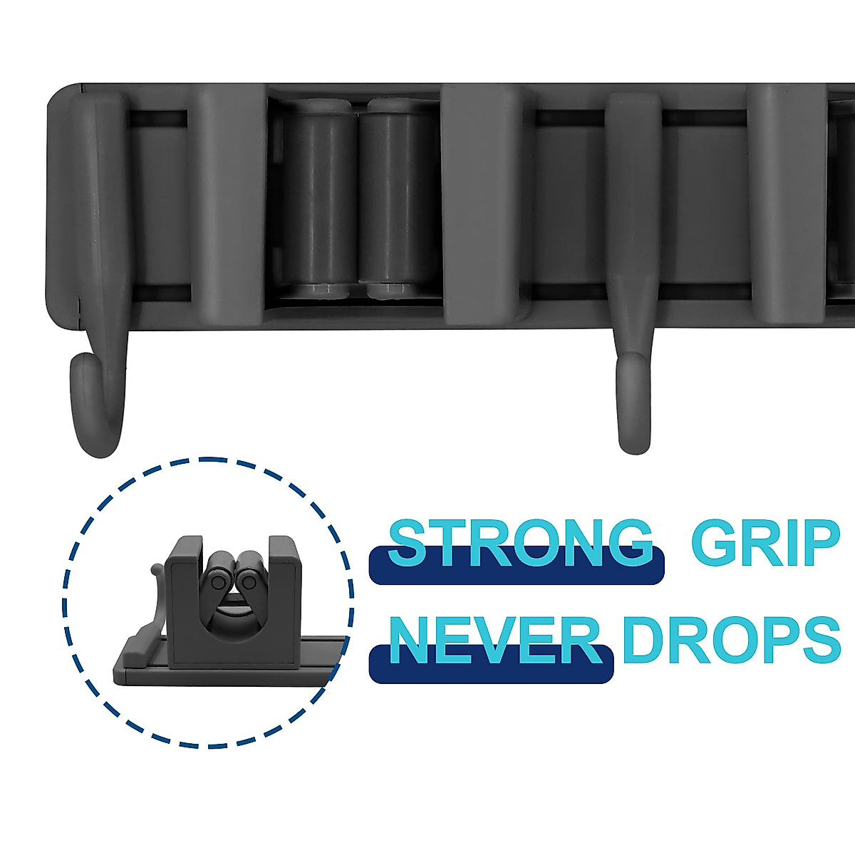 Broom and Mop Holder Wall Mount,Upgraded Broom Organizer,Broom Hanger Wall Mount for Home Kitchen Bathroom Garden Laundry Garage,Tool Organizer With 3 Racks and 4 Hooks (Black, 3 Racks with 4 Hooks)