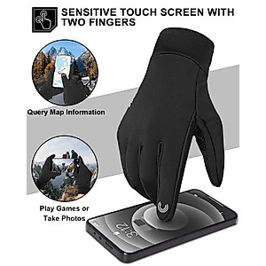 RIGWARL Upgraded Gloves for Cold Weather Waterproof, Winter Gloves for Men Women with Touch Screen, Early Spring and Late Fall Drving Gloves for Runing Walking Skiing Snow