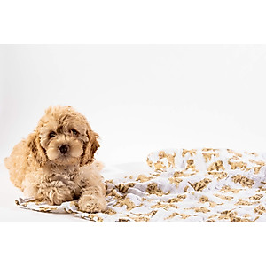 Mud Pie Golden Doodle Print Baby Swaddle Blanket, 47" x 47",