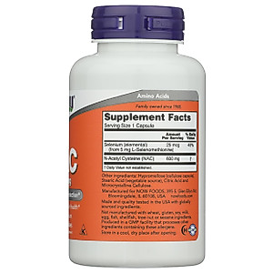 Now Foods Nacacetyl Cysteine 600mg Capsules, 100 CT