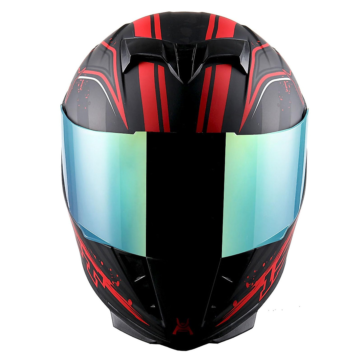 1STORM Motorcycle Full Face Helmet Skull King Matt Red+ One Extra Clear Shield, Size Large (57-58 cm,22.4/22.8 Inch)