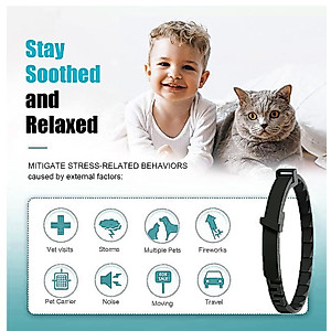 YAIOUTIY 4 Pack Calming Collar for Cats, Cat Pheromone Calming Collar, Water-Resistant & Adjustable Cat Calming Collar Fits Cats Make Cat Relaxed (Multicolor)