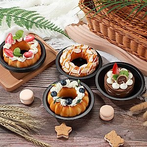 Gandeer 8 Pieces 4 Inch Small Pie Pan Mini Black Pot Pie Tins Round Tart Pans for Baking Carbon Steel Pizza Nonstick Plate Bakeware Set Oven Air Fryer Cake Bread Meat Dessert