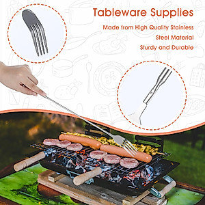 Gjinxi Telescopic Extendable Long Fork, Stainless Retractable Extended Telescoping Fork, Long Extension Dinner Forks for Eating, Extending Fork for Dinner Fruit Dessert Fork 8.6~25.6in (1pc)