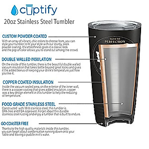 Cuptify 1991 Aged to Perfection Vintage 32nd Birthday Gift for Men and Women 32 Years Old on Black 20 oz Insulated Stainless Steel Tumbler with Lid
