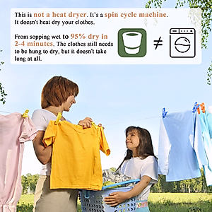 Meticuloso Electric Clothes Spin Dryer, Portable Mini Dryer, 110V Compact Spin Dryer Laundry Dryer for Apartment, School, Dorm, RV, Camping