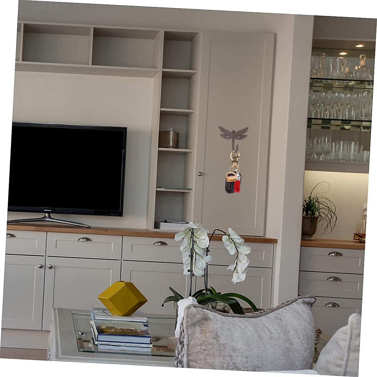 Zerodeko Sturdy Iron Material Coat Hanger Wall Mount Dragonfly Key Decor Clothes Hook