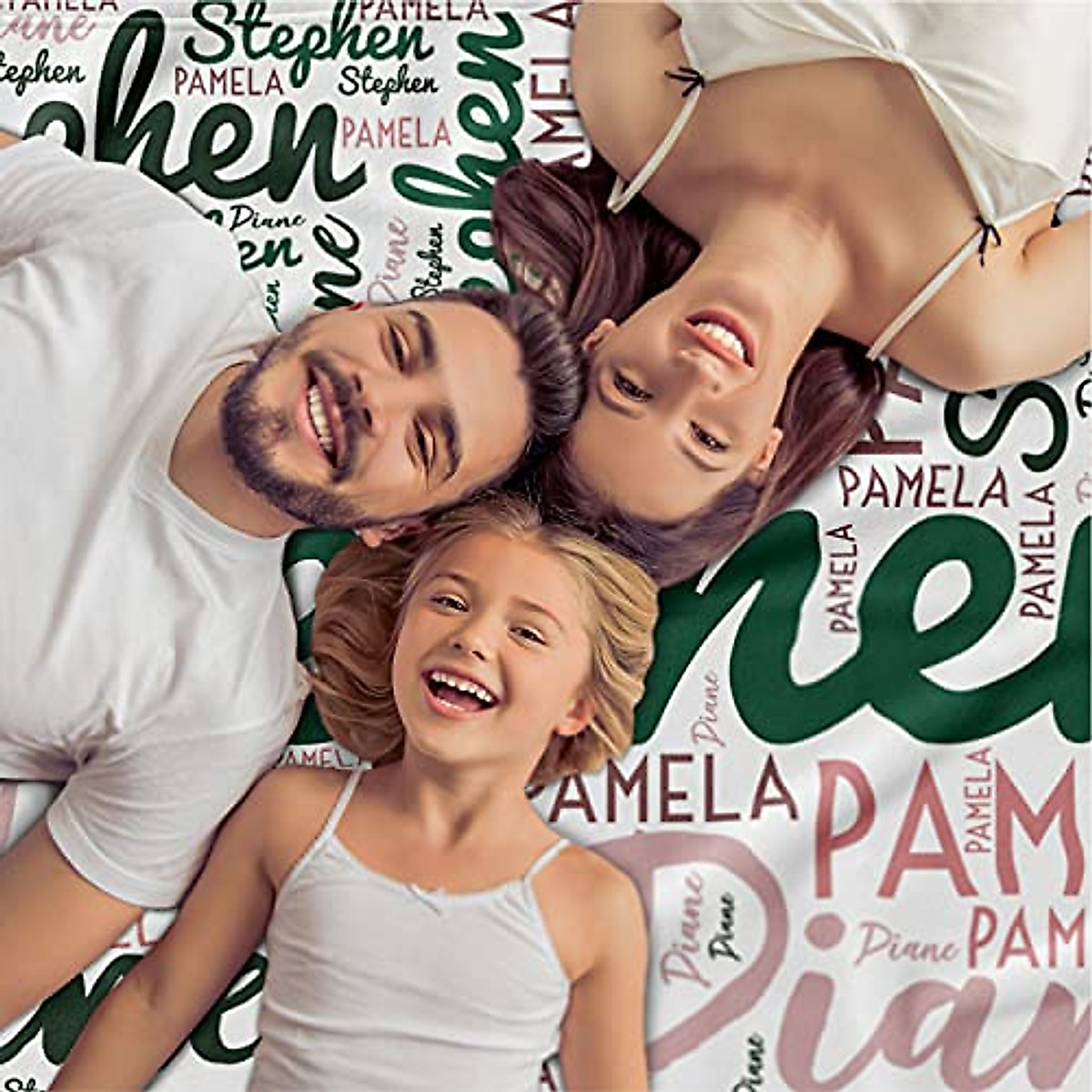 Custom Blanket, Personalized Throw Blankets, 30 x 40 Inches, Gift for Best Friend w/Word Art Names, 8 Colors & Fonts, Baby Receiving Flannel Blanket for Kids, Couples, Adults, Family