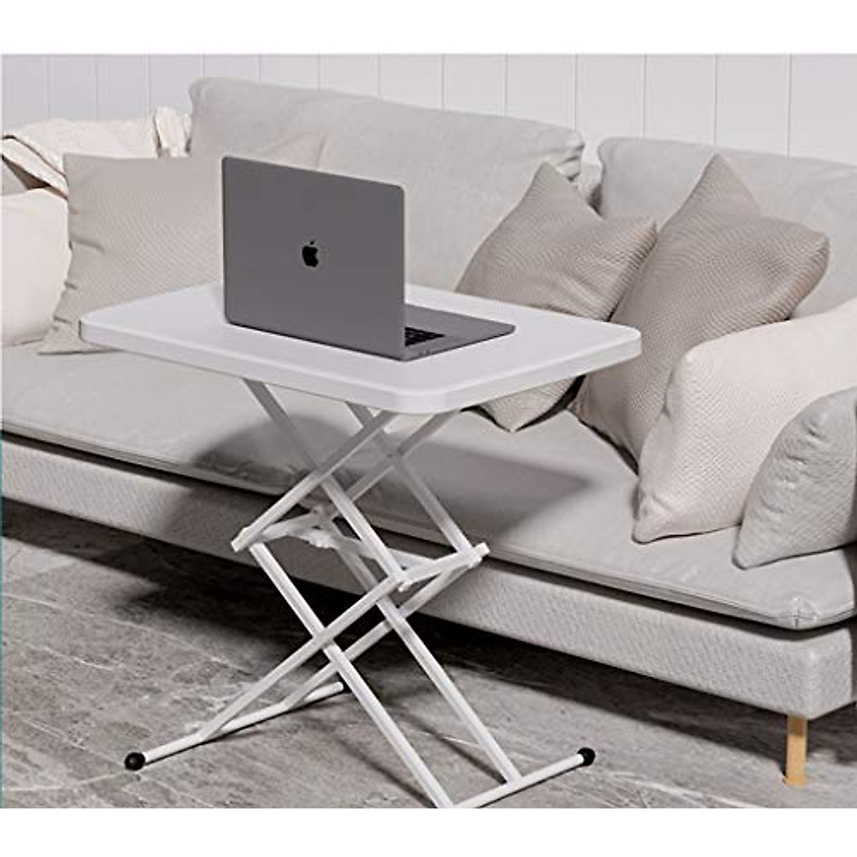 TOE Computer Desk Multifunctional Portable Study Writing Desk Adjustable Folding Laptop Desk Learning Desk with Drawer Stand for Home Office (Color : White)
