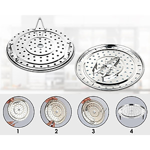 DS. DISTINCTIVE STYLE Steamer Rack 8.5 Inch Stainless Steel Steaming Rack Steam Tray with Removable Legs for Steamer Cookware Instant Pressure Cooker Multi-functional Steamer Basket