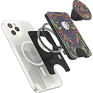 PopSockets: Phone Wallet with Expanding Grip, Phone Card Holder, Wireless Charging Compatible, Wallet for MagSafe - Floral Bohemian