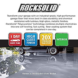 Rust-Oleum 286983 Metallic Floor Coating Kit-Silver Bullet