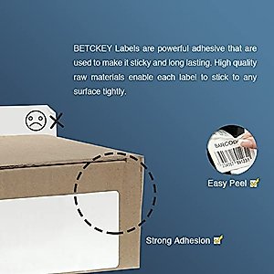 BETCKEY - Compatible Continuous Label Replacement for Brother DK-2205 (2-3/7" x 100'), Use with Brother QL Label Printers [10 Rolls/ + 2 Reusable Holder Frames]