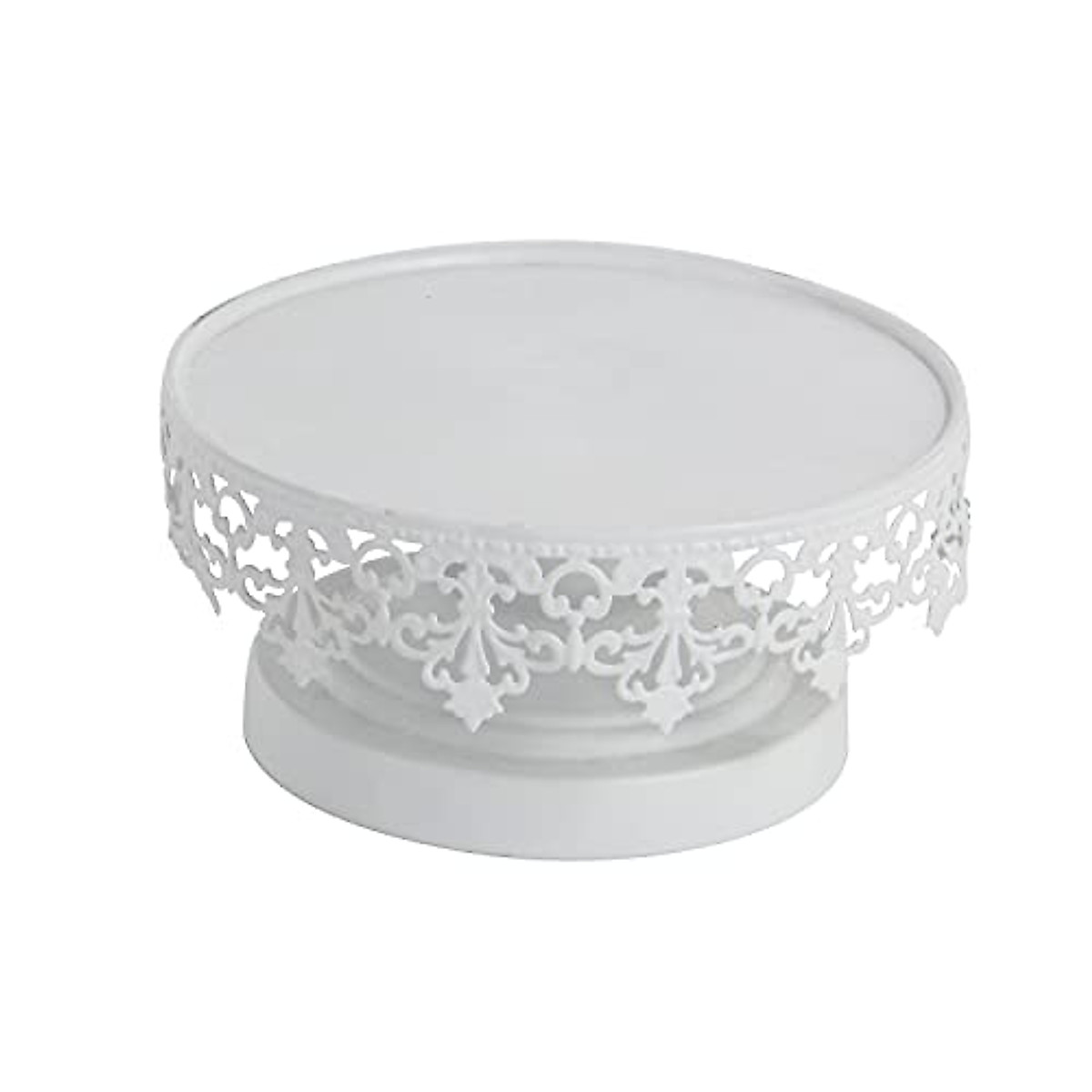 Deco 79 Vintage Metal Round Cake Stand, Set of 3 13", 10", 9"W, White