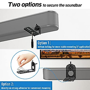 MOUNTUP Universal Soundbar Wall Mount with Patented Design, Level Adjustable After Installation Sound Bar Bracket for Most of Soundbars Max 20 lbs Anti-Drop Soundbar Wall Shelf, Black