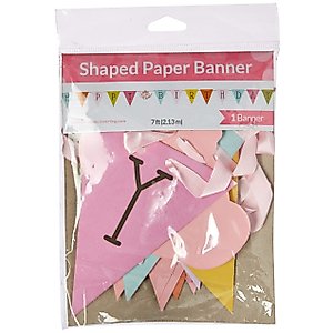 Creative Converting Balloons Tea Time Party Happy Birthday Ribbon Banner, One Size, Multicolor