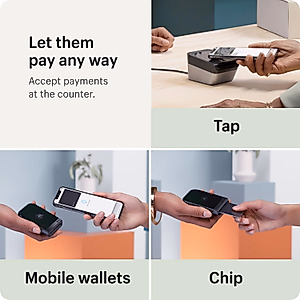 Shopify Tap & Chip Card Reader with Dock - POS Countertop Wireless Credit Card Reader Device + Holder Stand - Contactless Payment Point of Sale Station for Retail, Small Business