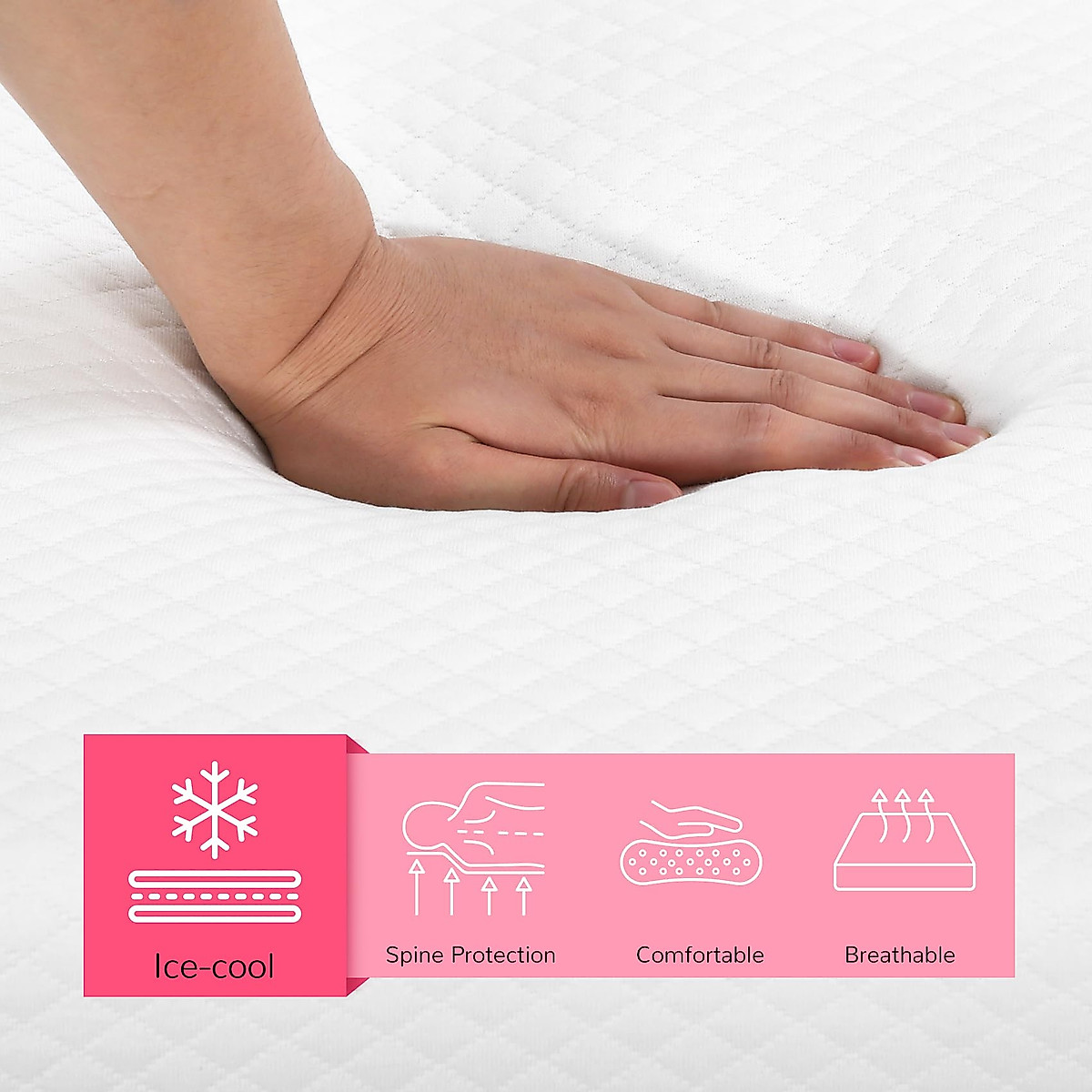 BLKMTY Mattress Twin 73.5" x 37" x 8" Twin Mattress Bed Mattress Gel Memory Foam Mattress Twin Gel Mattress for Cool Sleep Pressure Relief Soft Mattress in Box CertiPUR-US Certified Mattress