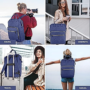 Ytonet 17 inch Laptop Backpack for Men Women, Extra Large School Bookbag Purse With USB Charging Port Anti Theft Procket, Travel Work Carry on Bag Water Resistant College Backpack For School, Blue